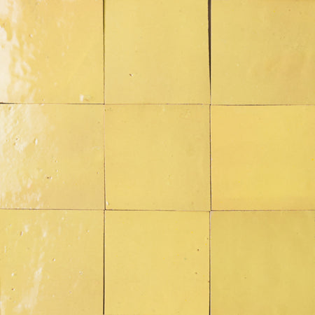 Zellige Tile, Color 1035, Light Yellow, 10x10 cm