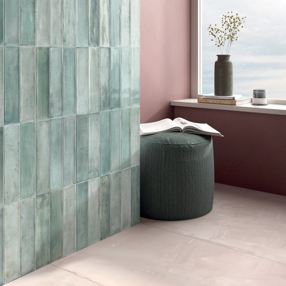 Living Salvia Porcelain Tile with Subway Effect, 31x62 cm