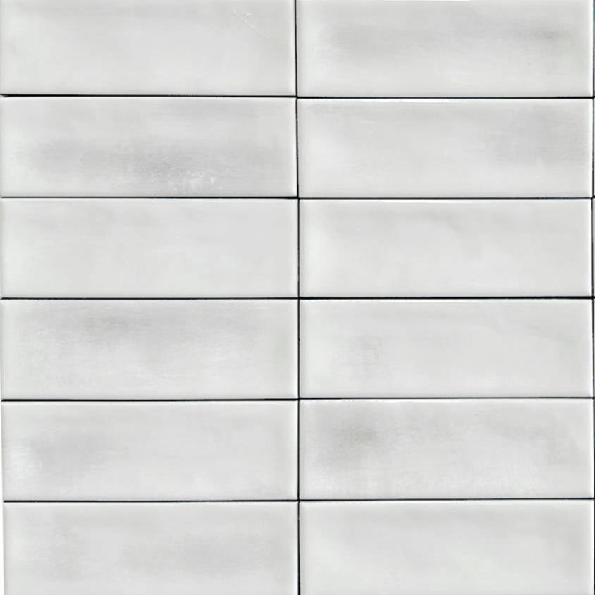 Beret White Porcelain Subway Tile, Glossy, 5x15 cm