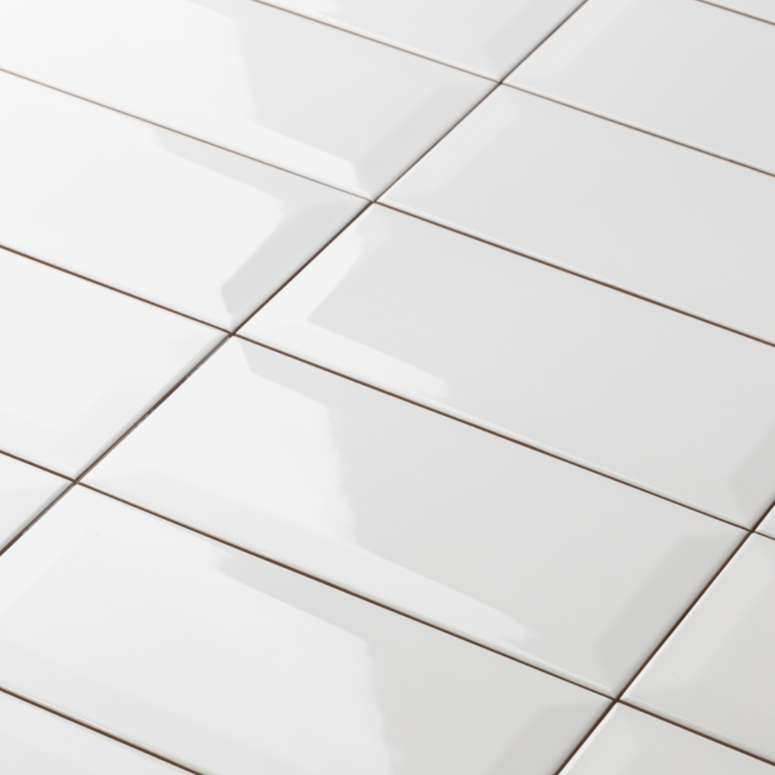 Metro White Porcelain Subway Tile, 10x20 cm
