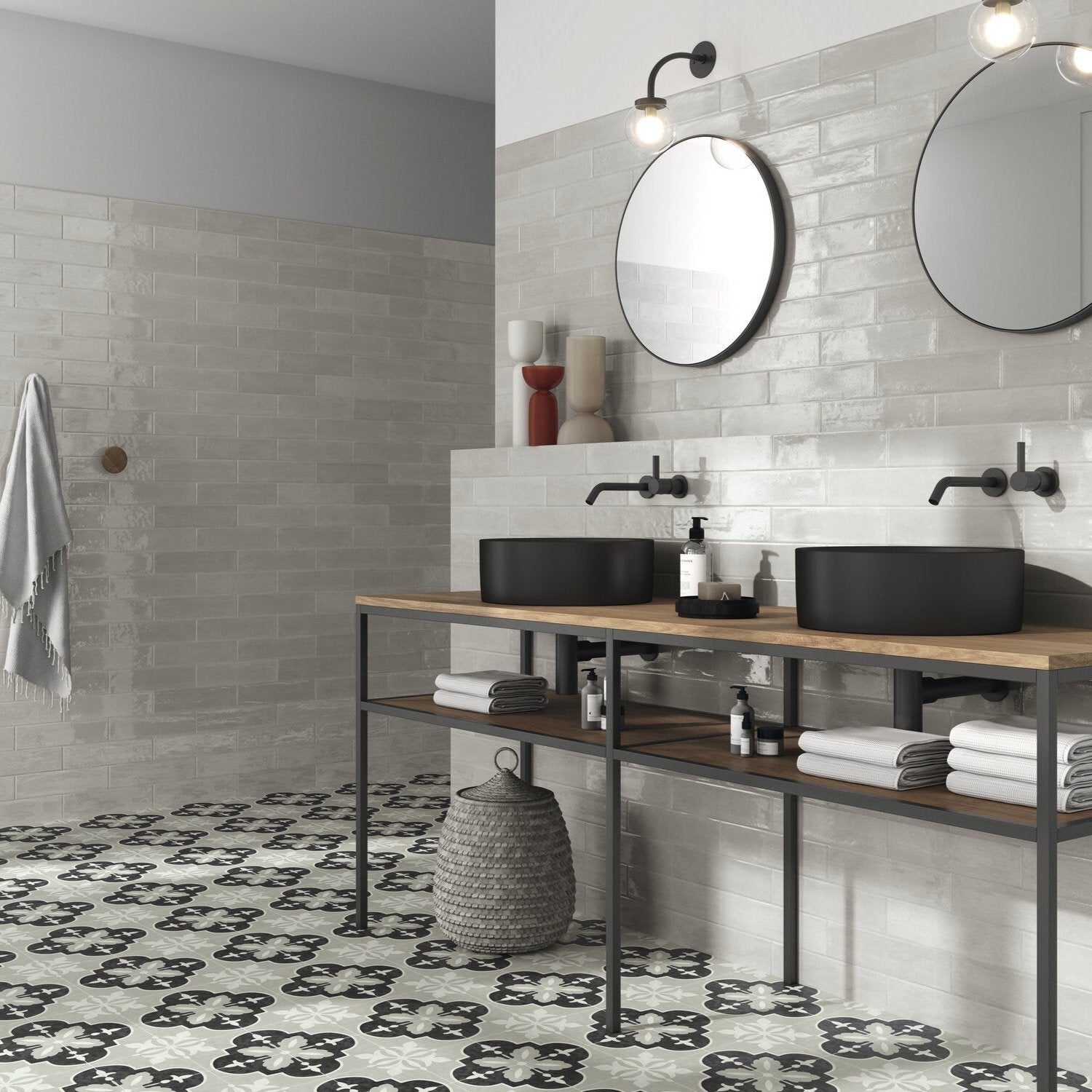 Mud Grey Subway Tile, Glossy, 7.5x30 cm, 8 mm